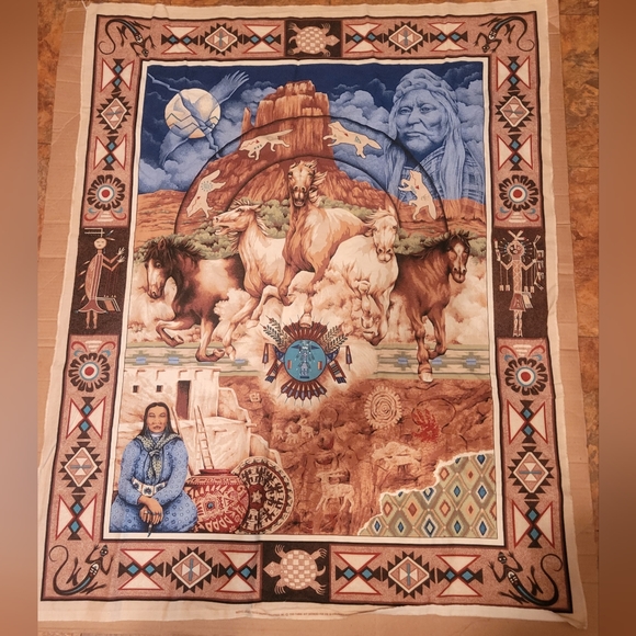 Vintage | Wall Decor | Vintage Native American Southwestern Tapestry ...
